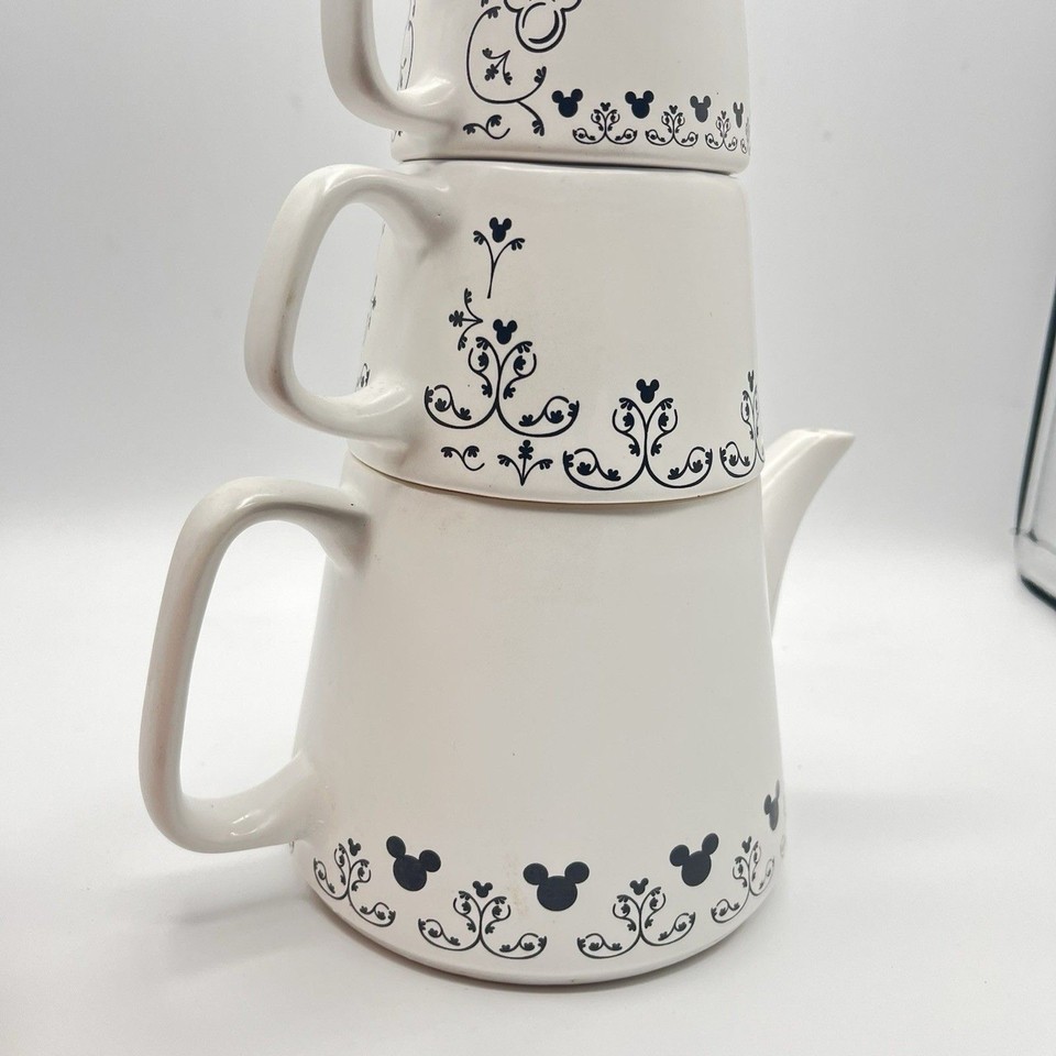 Cute Disney Parks Mickey Mouse Teapot, Creamer & Sugar Set Ceramic ...
