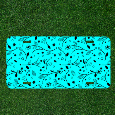 Custom Personalized License Plate Auto Tag With Fancy Cyan Flowers ...