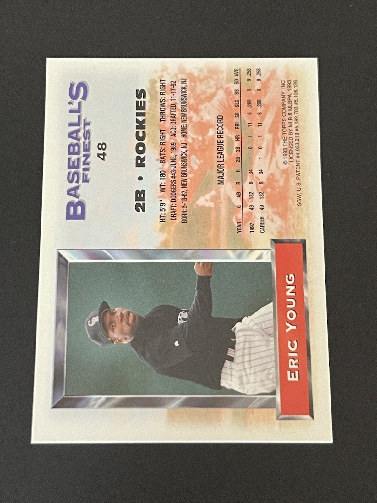 ERIC YOUNG 1993 TOPPS FINEST REFRACTOR #48 COLORADO ROCKIES / 241 | eBay