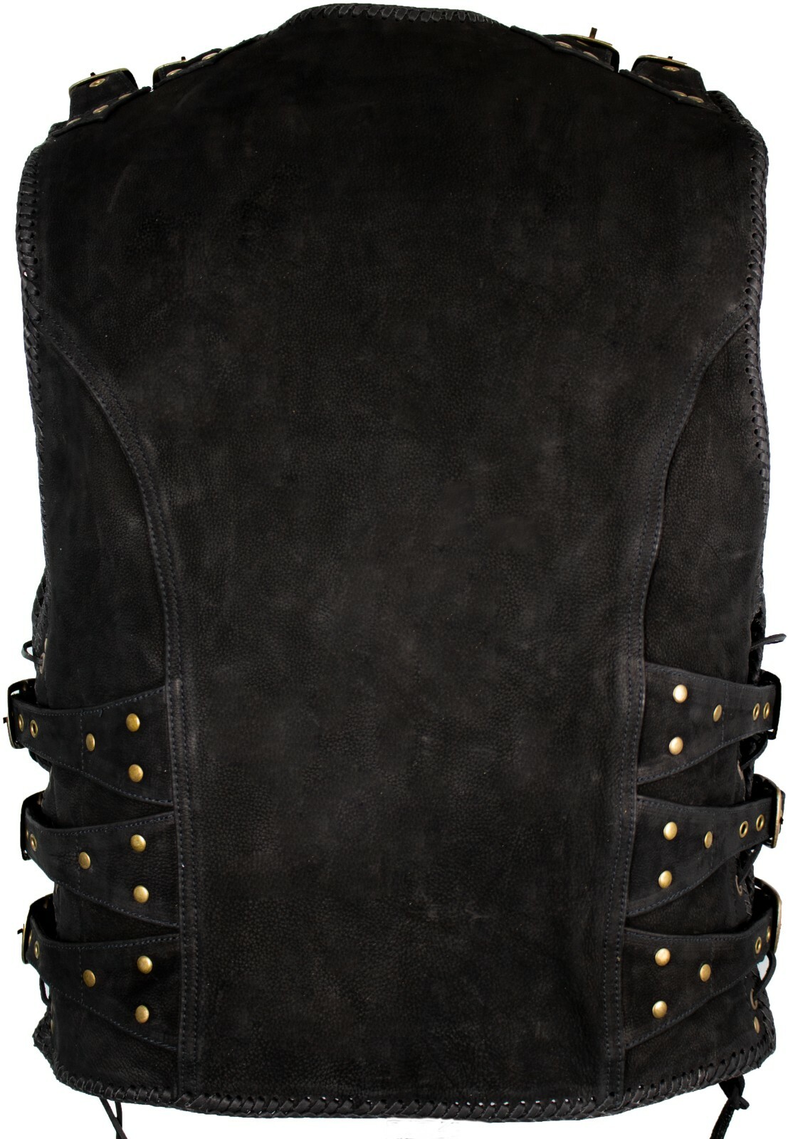 Motorrad Kutte Bikerweste Matt Schwarz Retro Lederweste Lederkutte ...