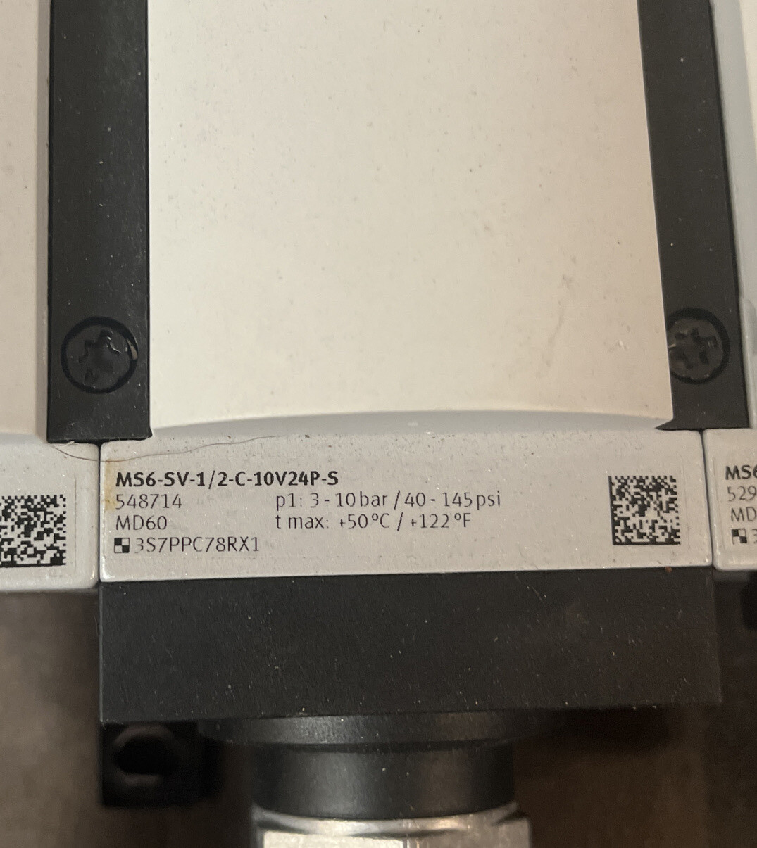 Festo 531030 & MS6-SV-1/2-C-10V24P-S & MS6-LFR-1/2-D6-C-R-M-AD1-AS ...
