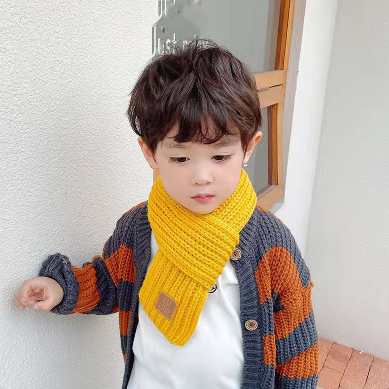 Children Scarf Cozy Knitted Baby Winter Soft Thick Elastic Neck Wrap | eBay