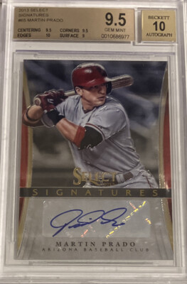 2013 Panini Select Martin Prado Signatures BGS 9.5 / 10 Diamondbacks | eBay