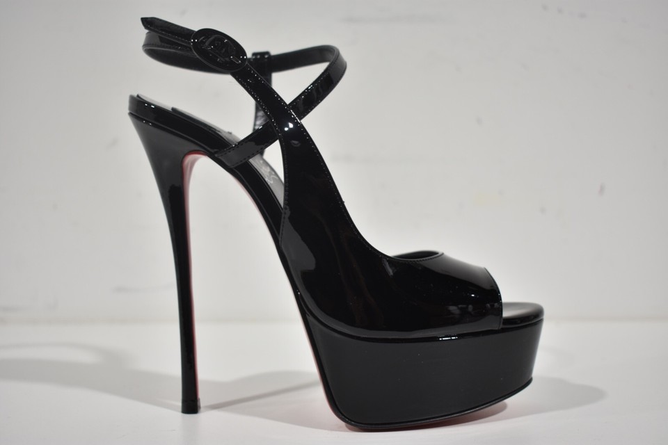 Christian Louboutin So Jenlove Alta 150 Black Platform Sandal Heel Pump ...