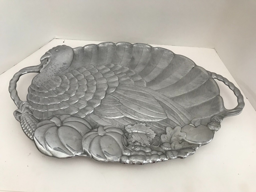 Vintage Lenox 24" Pewter Turkey Platter Thanksgiving/Christmas | eBay