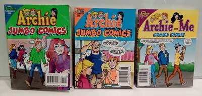 Lot of 3 Books, Archie Jumbo Comics Digest, #285 288, Archie and Me #7 ...