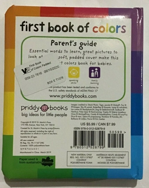 First 100 Ser.: First 100 : First Book of Colors Padded by Roger Priddy ...
