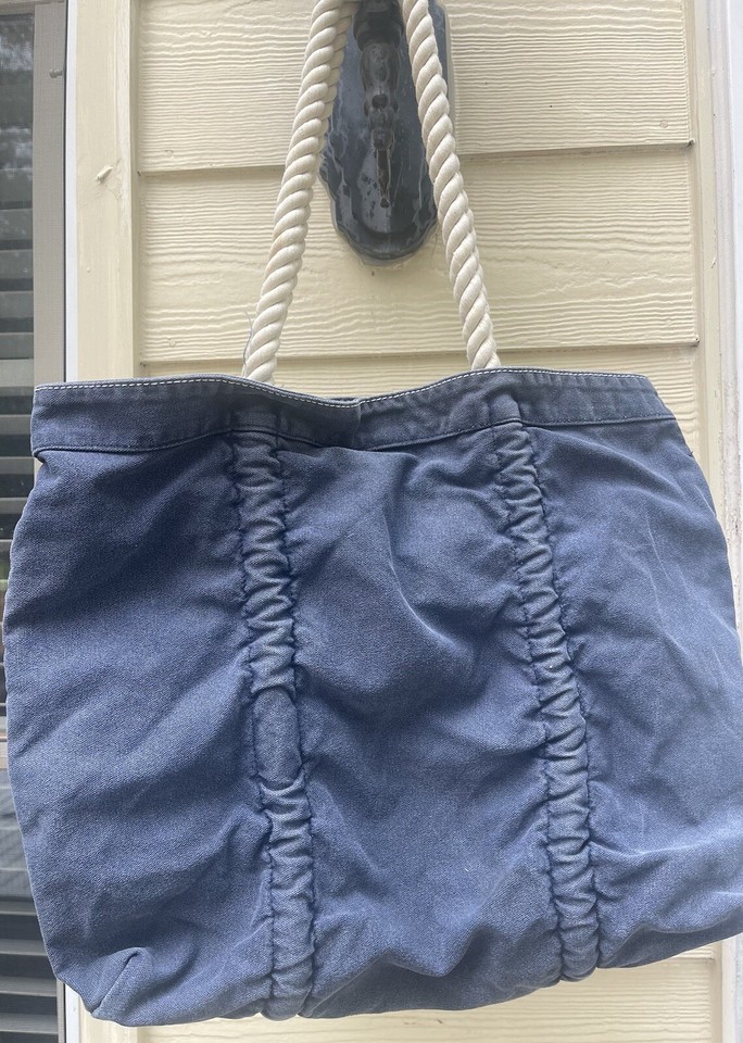 Blue Canvas Rope Tote Bag | eBay