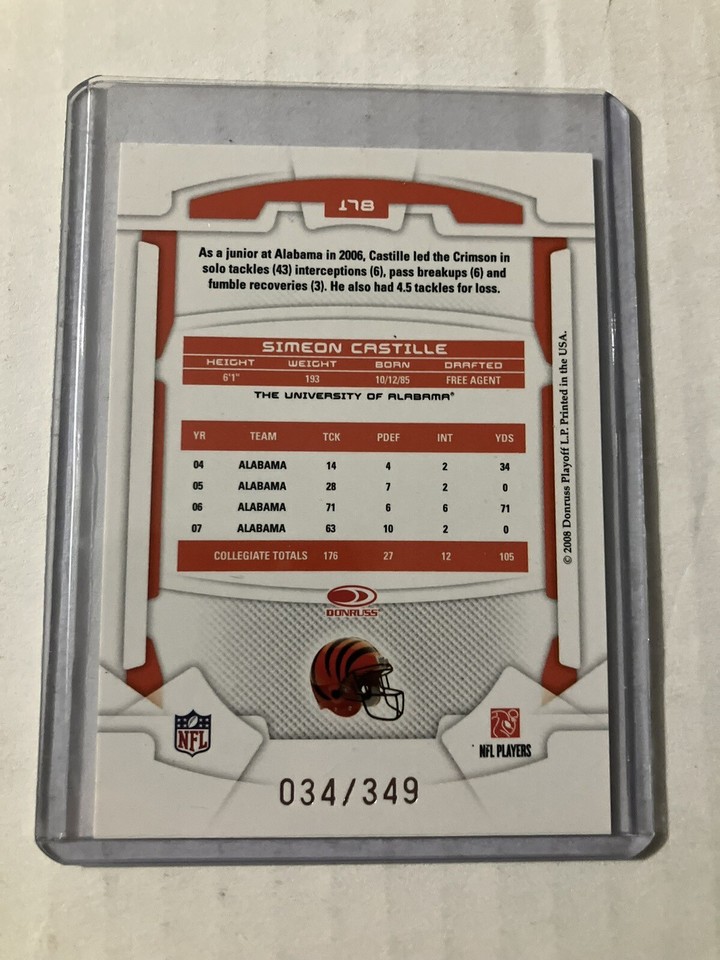 2008 Leaf Rookies & Stars Longevity Parallel Yellow /349 Simeon ...