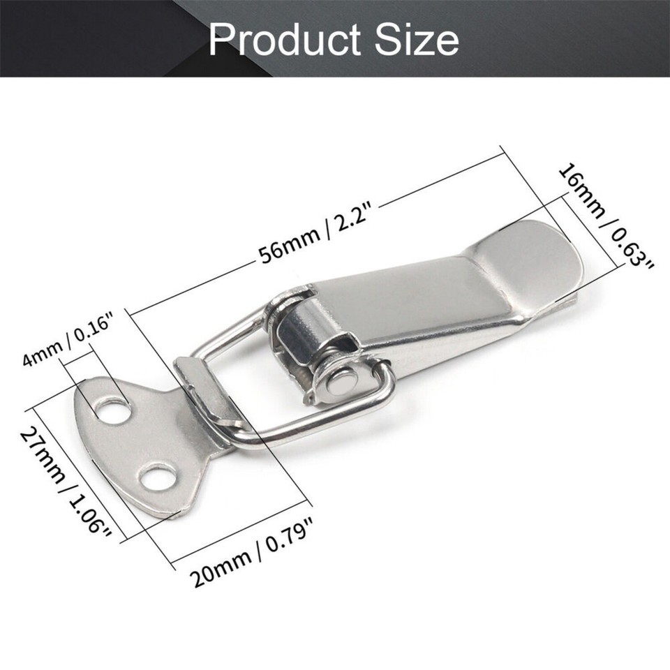 56-120mm Length Spring Loaded Draw Toggle Latch Catches Hasp Stainless ...