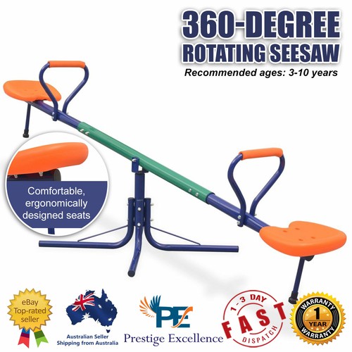 Kids 360-Degree Rotating Spin Seesaw Orange Outdoor Play See Saw Toy ...