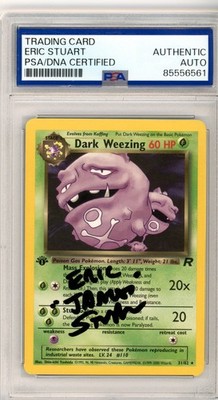 PSA Eric Stuart Signed Dark Weezing 31/82 Team Rocket Regular Pokemon ...