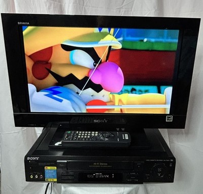 SONY 🔥 BRAVIA KDL-22BX300 22" LCD TV & VCR Retro Gaming ps1 ps2 ps3 ...