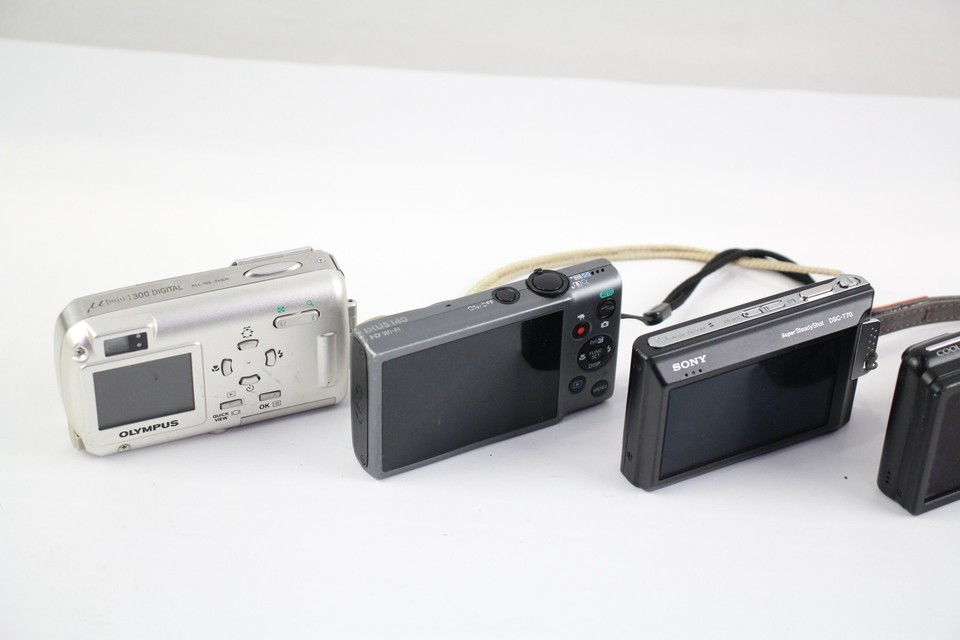 Assorted Digital Compact Cameras Inc Nikon, Sony & Canon Job Lot x 5 ...