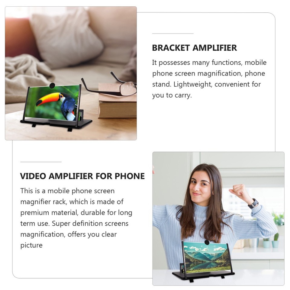 12 Inch Screen Magnifying Glass Stand Smartphone Magnifiers Cellphone ...