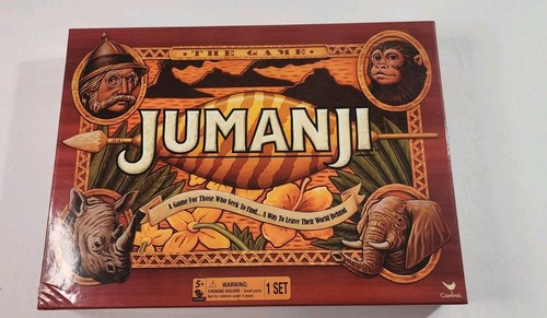 GAME JUMANJI Jungle Adventure FAMILY GAMEBOARD Wood Pawns RHINO 🦏 ...