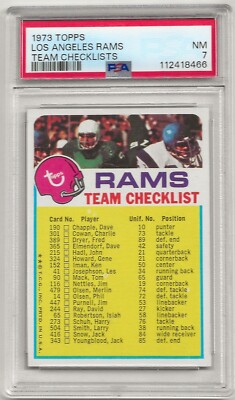1973 TOPPS TEAM CHECKLISTS LOS ANGELES RAMS PSA 7 NM !!!! | eBay