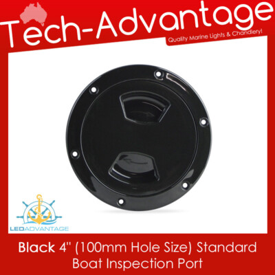 Black 4" (100mm Hole) Boat Marine INSPECTION Bilge Storage PORT Hatch ...
