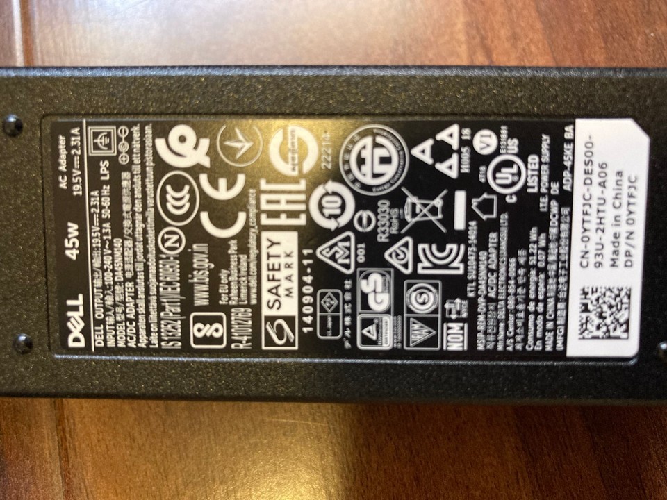 Genuine Dell 45W AC Adapter Laptop Charger -DA45NM140 LA45NM140 | eBay