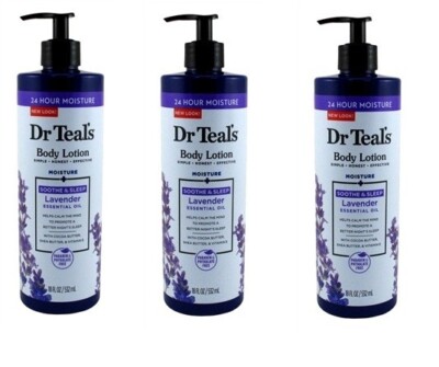 BL Dr Teals Body Lotion Soothe & Sleep Lavender 18oz each *Three Pack ...