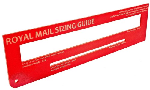RED - Royal Mail PPI Postal Post Office Template Letter Size Ruler ...