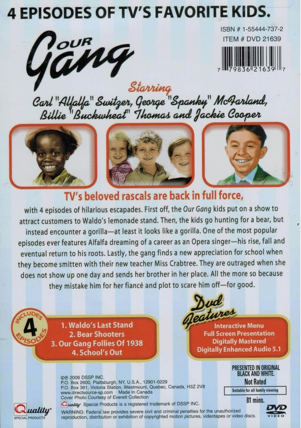 Our Gang - Little Rascals Collection (DVD, 2006, Brand New Sealed ...