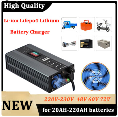 48V/60V/72V Fast Charging Li-ion Lifepo4 Lithium Battery Charger Adjust ...
