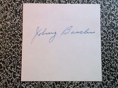 JOHNNY BASSLER (1895-1979) AUTOGRAPHED 4x4 Card MLB Baseball 1913-1927 ...