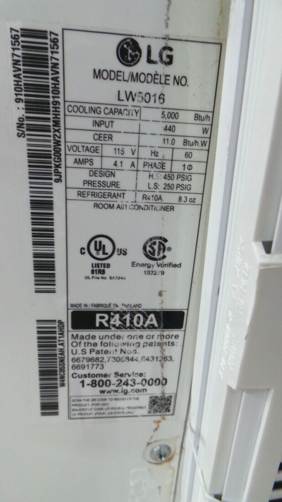 LG LW5016 18" WINDOW AIR CONDITIONER 5000 BTU | eBay