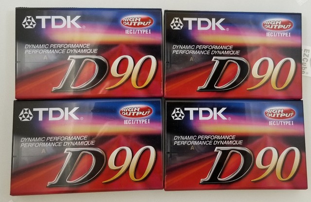 TDK D-90 High Output Position IECI/Type I, 4 New Blank Cassette Tapes ...