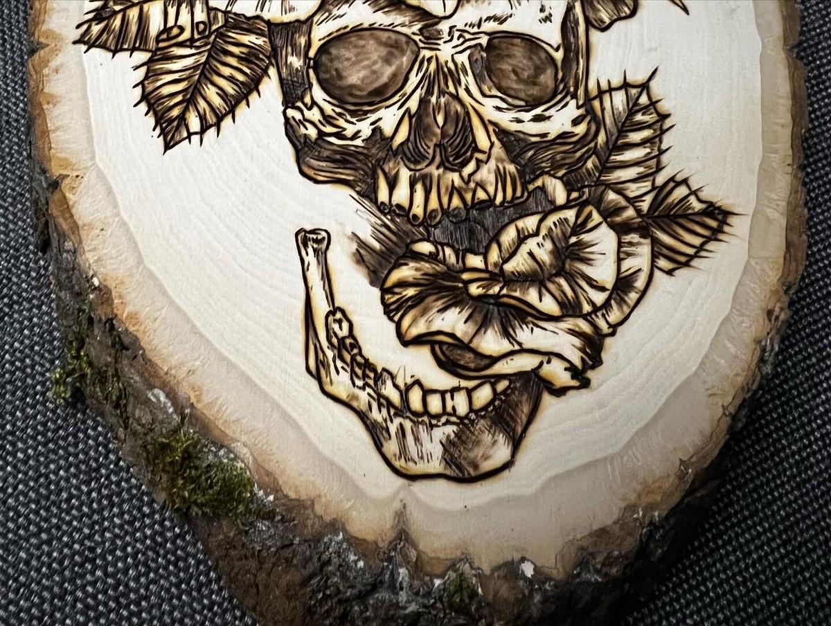 Skull Wood Burning Patterns Pyrography Skull