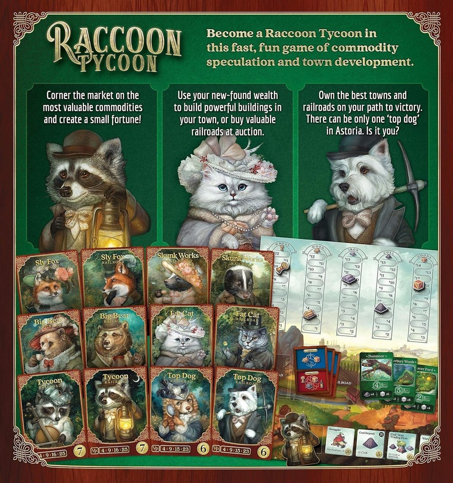 Raccoon Tycoon Board Game .. Become the most prodigious critter | eBay