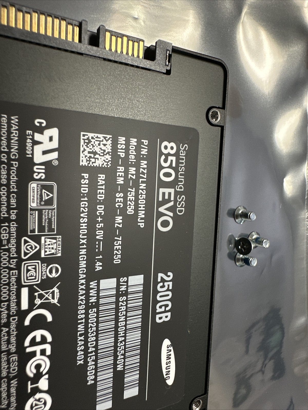 Samsung SSD 850 EVO 250GB Solid State Drive MZ-75E250 MZ7LN250 for sale ...