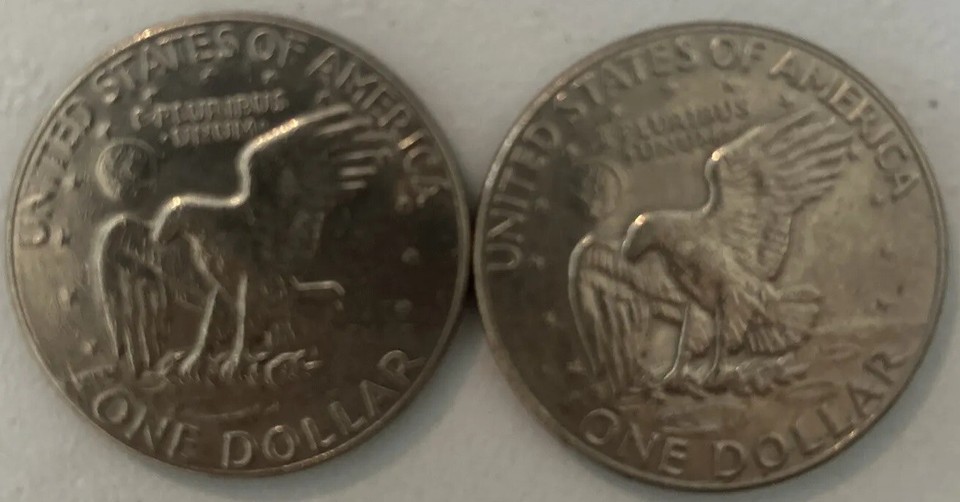 1977-D EISENHOWER LIBERTY ONE DOLLAR - 2 COIN SET Circulated Rare Moon ...