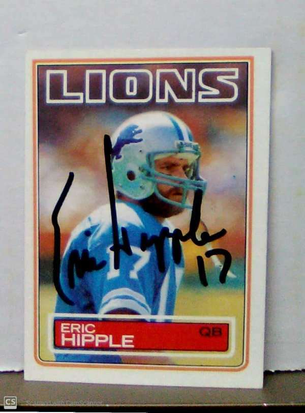 ERIC HIPPLE SIGNED 83 TOPPS FOOTBALL CARD LIONS | eBay