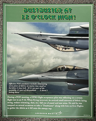 Lockheed Martin F-16 FOD Poster FOD Prevention Dust Buster at 12 O ...