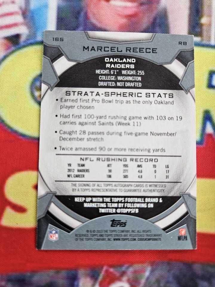 2013 Topps Strata Autograph auto Marcel Reece Oakland Raiders 49/50 | eBay