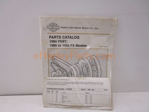 Harley-Davidson 1984 FXST & 1985-1986 FX Model Parts Catalog 99455-86 ...