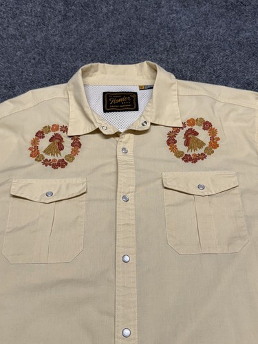 Howler Brothers Gaucho Shirt Pearl Snap Ring Aound Rooster Men XL ...