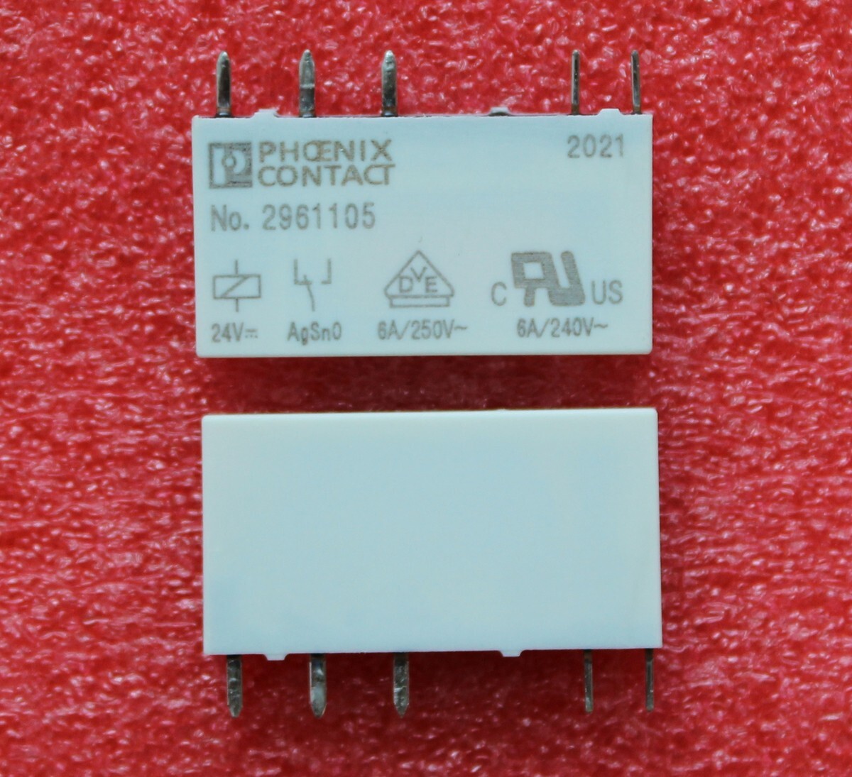 NO.2961105 Phoenix Contact Power Relay 5 Pins 6A 250VAC 24VDC(Pack of ...