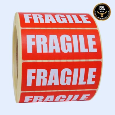 10 x Fragile Parcel Labels Stickers Permanent Self Adhesive Size 89 x ...