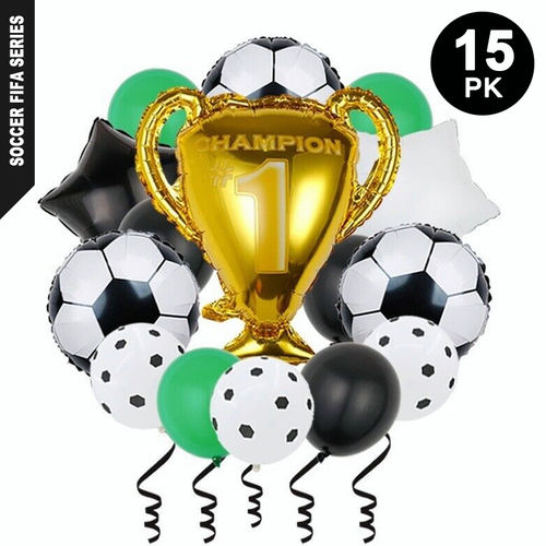 15pcs Soccer FIFA Balloons | Foil Latex Balloons Kids Birthday Party ...
