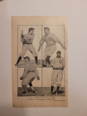 Indians 1911 Team Collage Shoeless Joe Jackson Nap Lajoie Ted Easterly ...