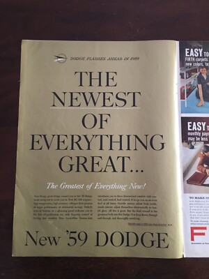 1959 Dodge Range Chrysler 4 Page USA Original Mag Advert | eBay Australia