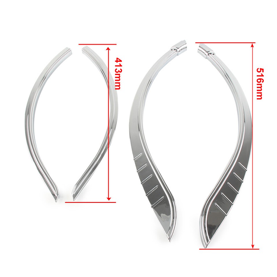 Rear Fender Flares Skirts Trim Accent Chrome For Harley Tri-Glide Ultra ...