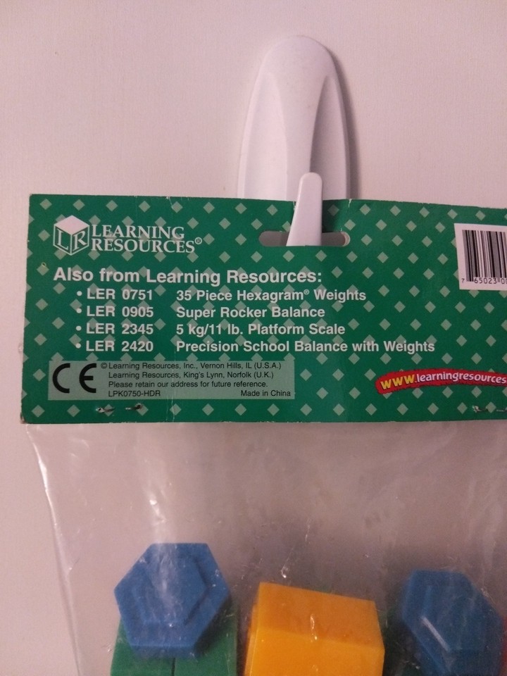 Hexagram Metric Weight Set LER750 Learning Resources 54 Pieces MATH EXPLORATION | eBay