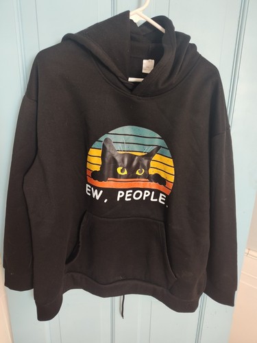 Comfy Cat Kitten Eew People, Black Hoodie, Size 2X. Brand New Without ...