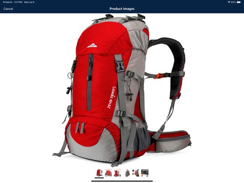 Loowoko 50L Waterproof Hiking Backpack with Rain Cover 45l/5l Red and ...