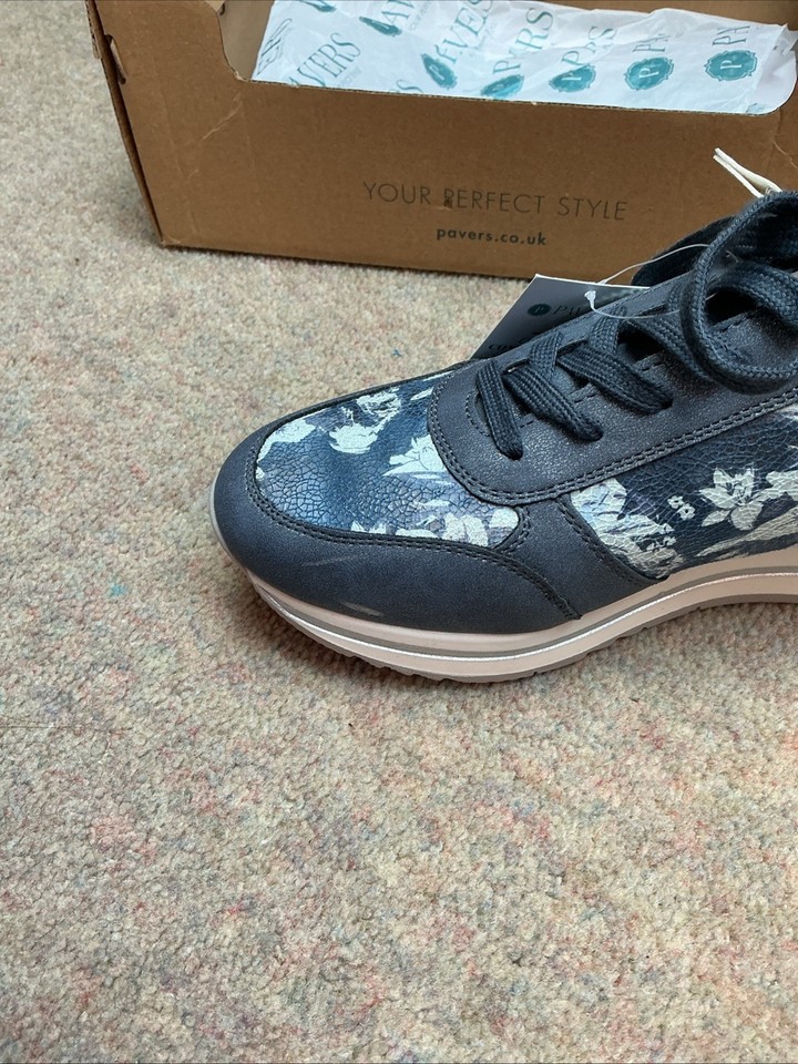 Blue Pavers Trainers With Floral Pattern. Size 6. New with Box and Tags ...