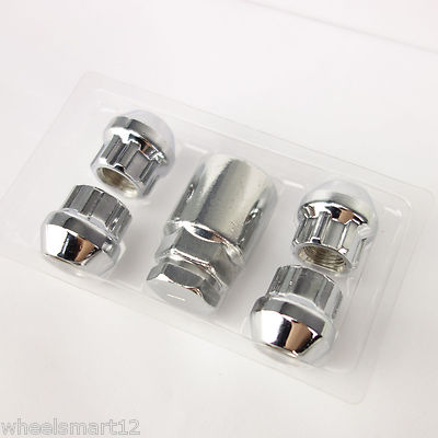 4x 12x1.25 Open End Lock Nuts Chrome +Key | eBay Australia